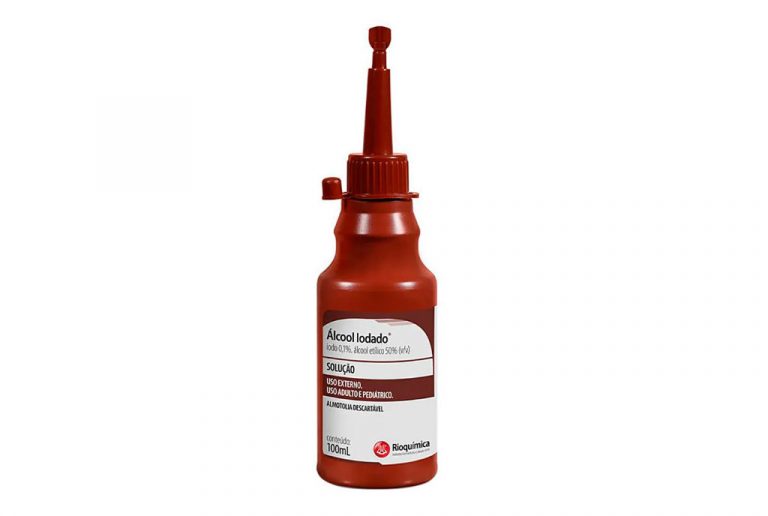 Álcool iodado é amplamente usado como desinfetante na veterinária