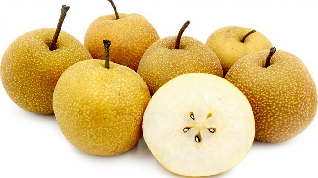 Pera maçã, também chamada de pera Nashi, tem origem japonesa